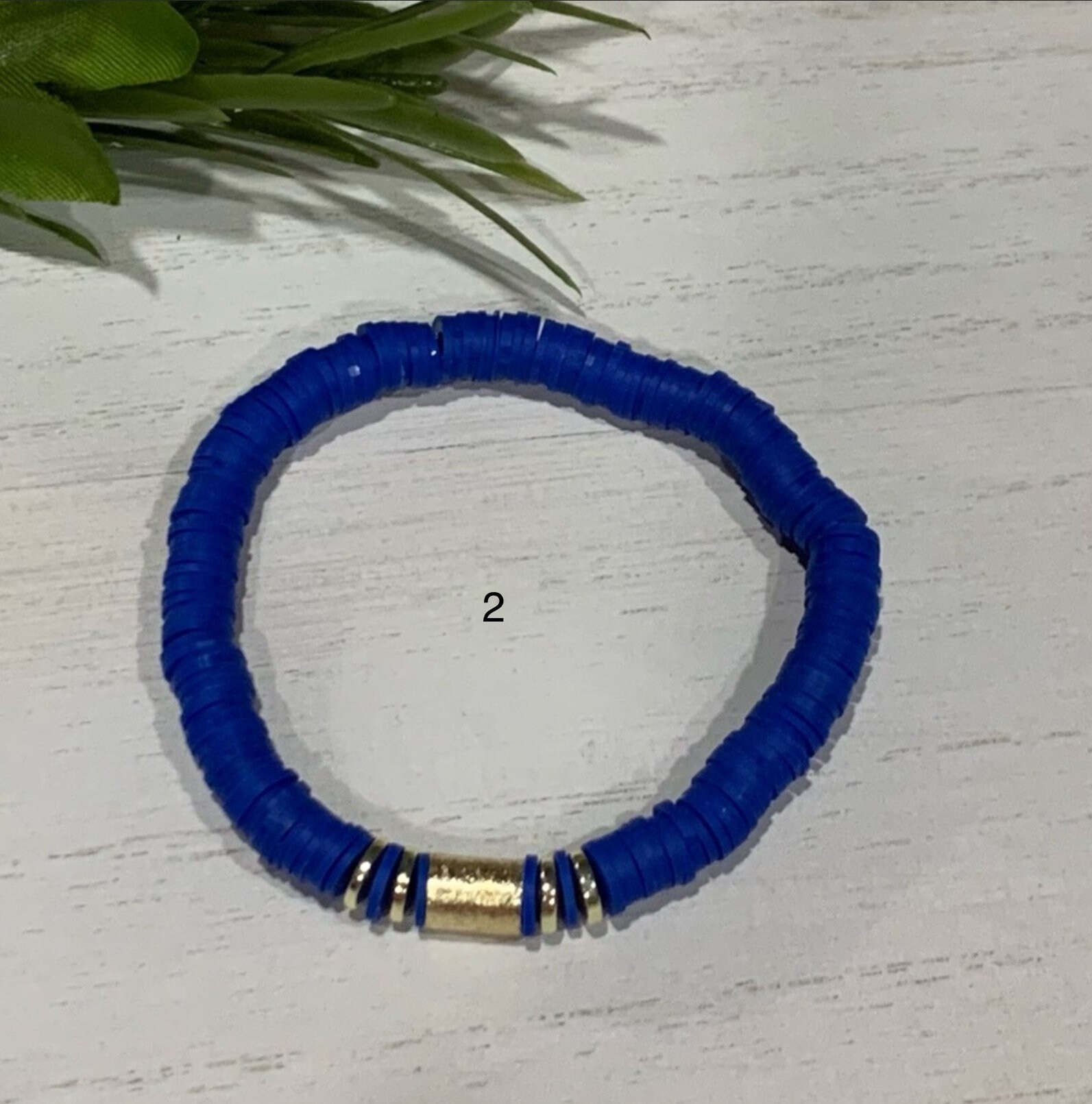 Blue & White Floral Beaded Bracelet Stack, 14K Gold Plated ...
