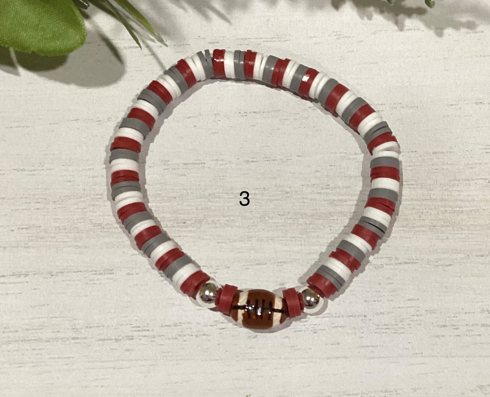 Oklahoma Sooners, College Football Bracelet, Heishi Bead Bracelet Stack ...