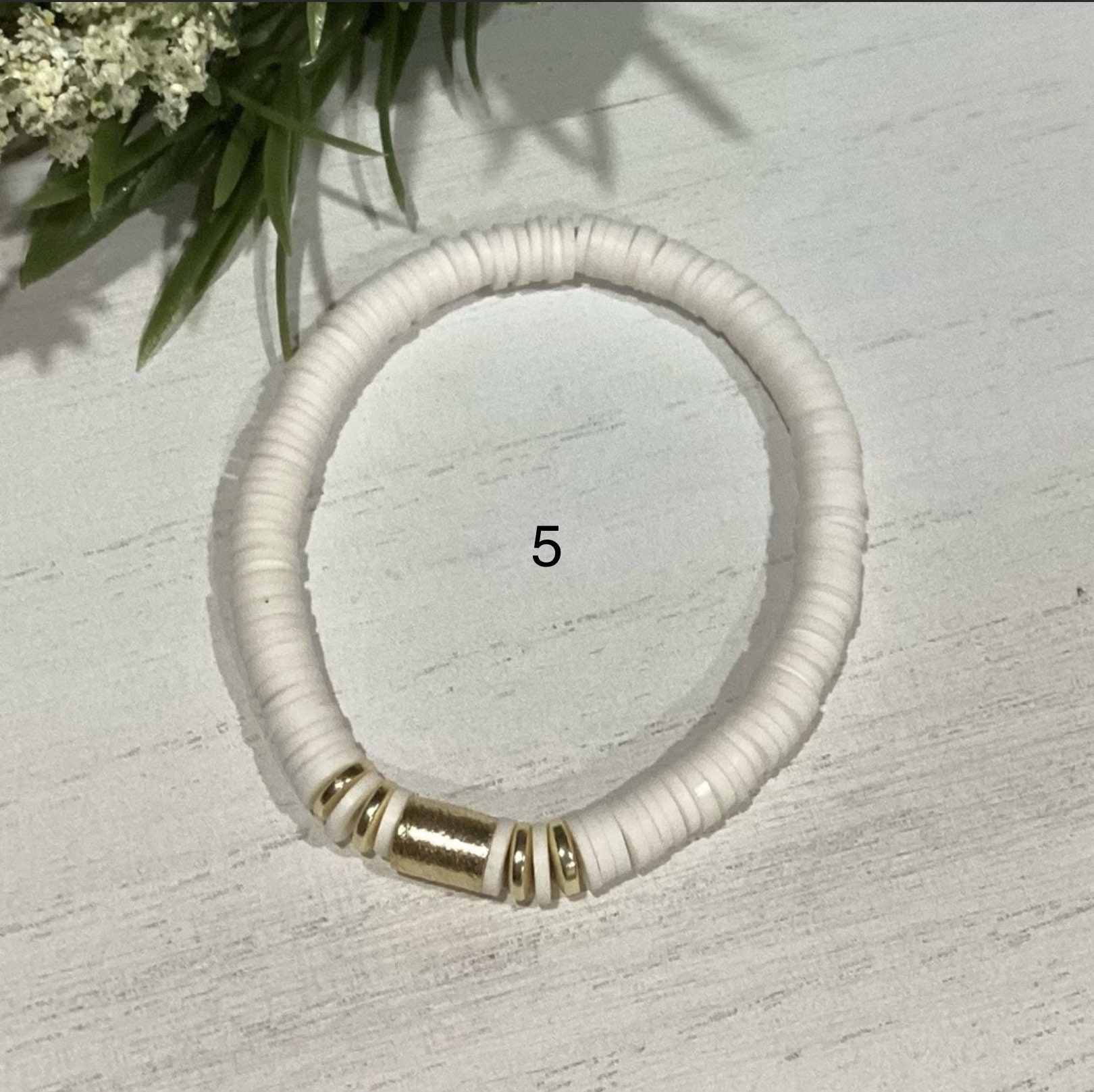 Breast Cancer Survivor Bracelet Stack, Heishi Bead Bracelet, Beaded ...