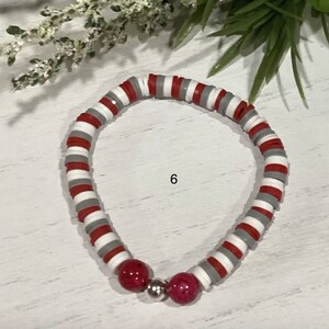 Oklahoma Sooners, College Football Bracelet, Heishi Bead Bracelet Stack ...