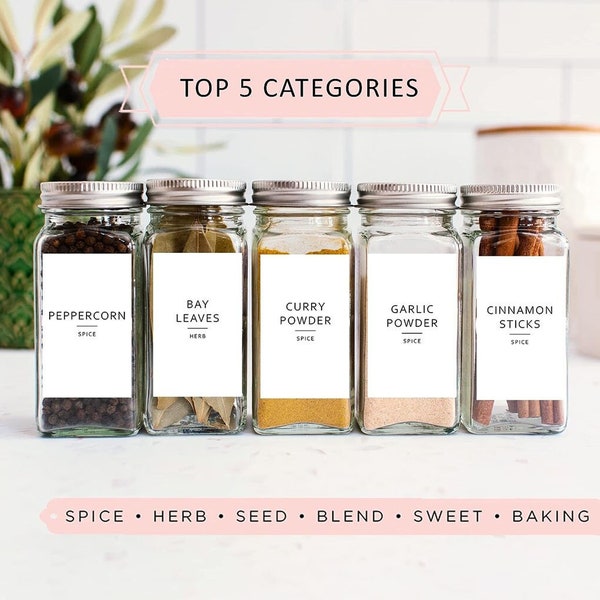 Minimalist Spice Labels - Etsy