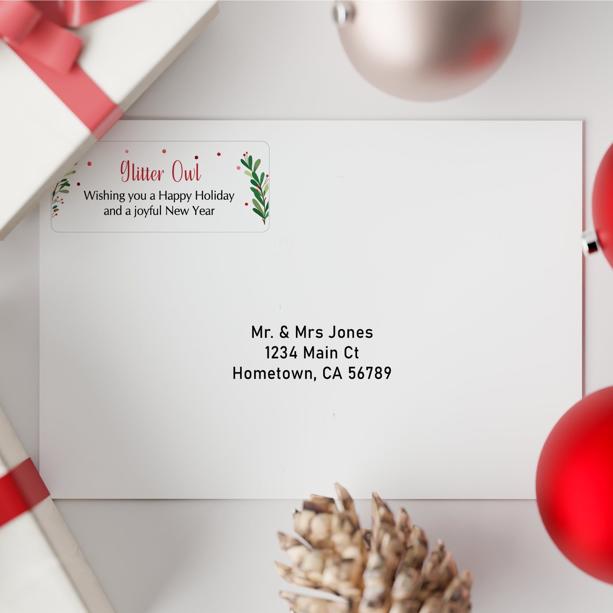 Holly Berry Personalized Christmas Address Labels - Custom Holiday ...