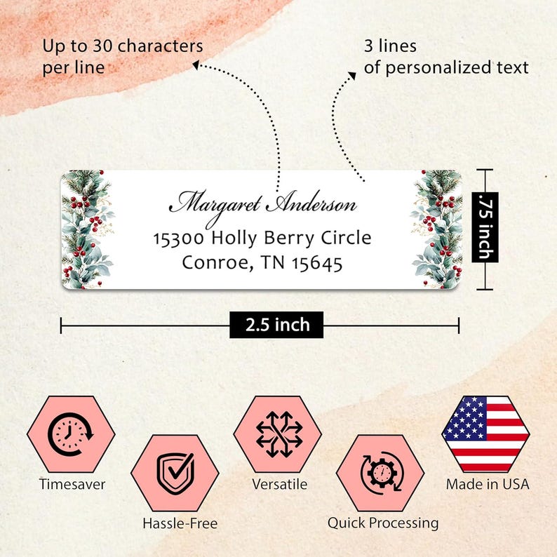 Personalized Return Address Labels Christmas - High Gloss Custom ...