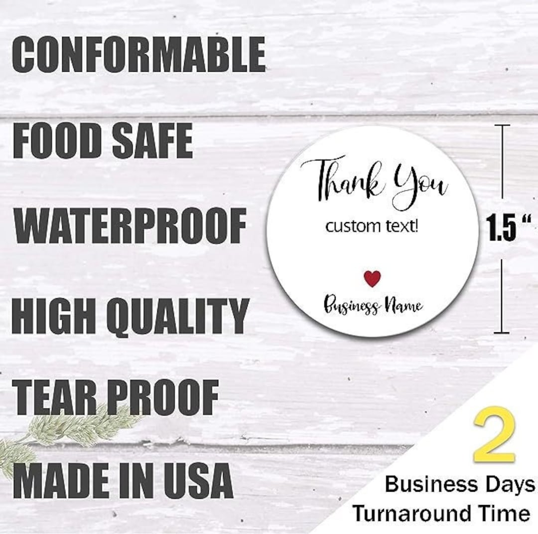 Personalized Thank You Stickers - Set of 80 Custom Stickers, Self ...