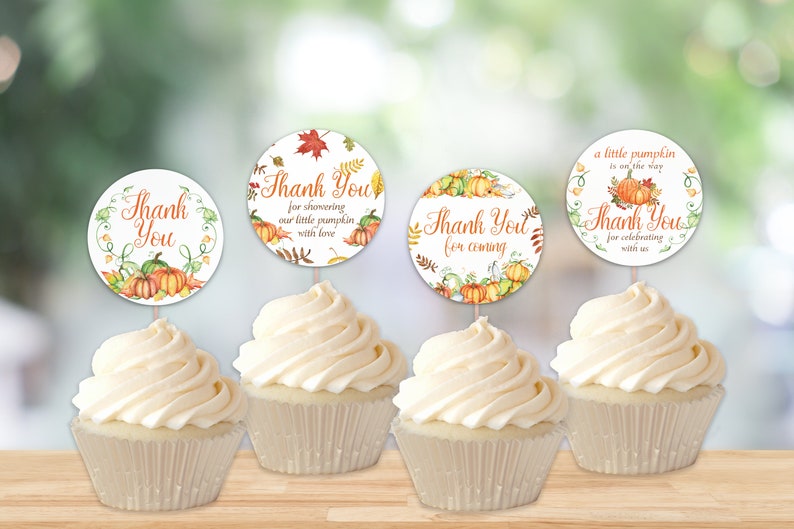 Pumpkin Thank You Baby Shower Stickers - Set of 80 Party Favor Stickers ...