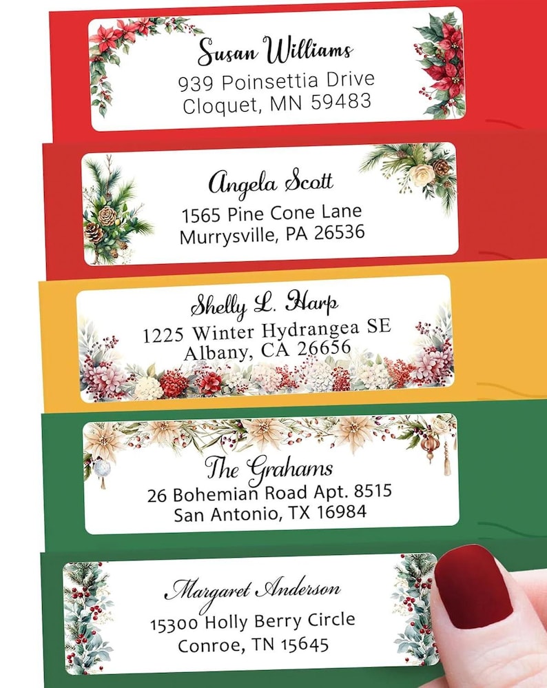 Personalized Return Address Labels Christmas - High Gloss Custom ...