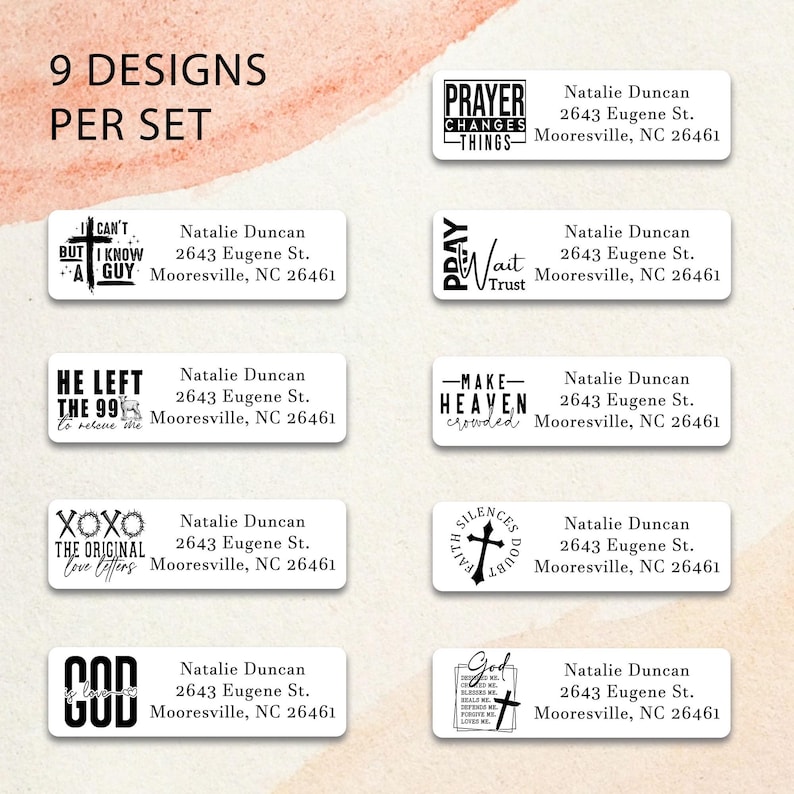 Personalized Return Address Labels Religious - High Gloss Custom ...