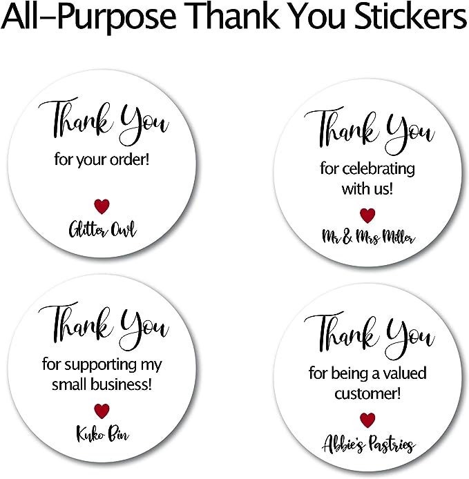 Personalized Thank You Stickers Set of 80 Custom Stickers, Self ...