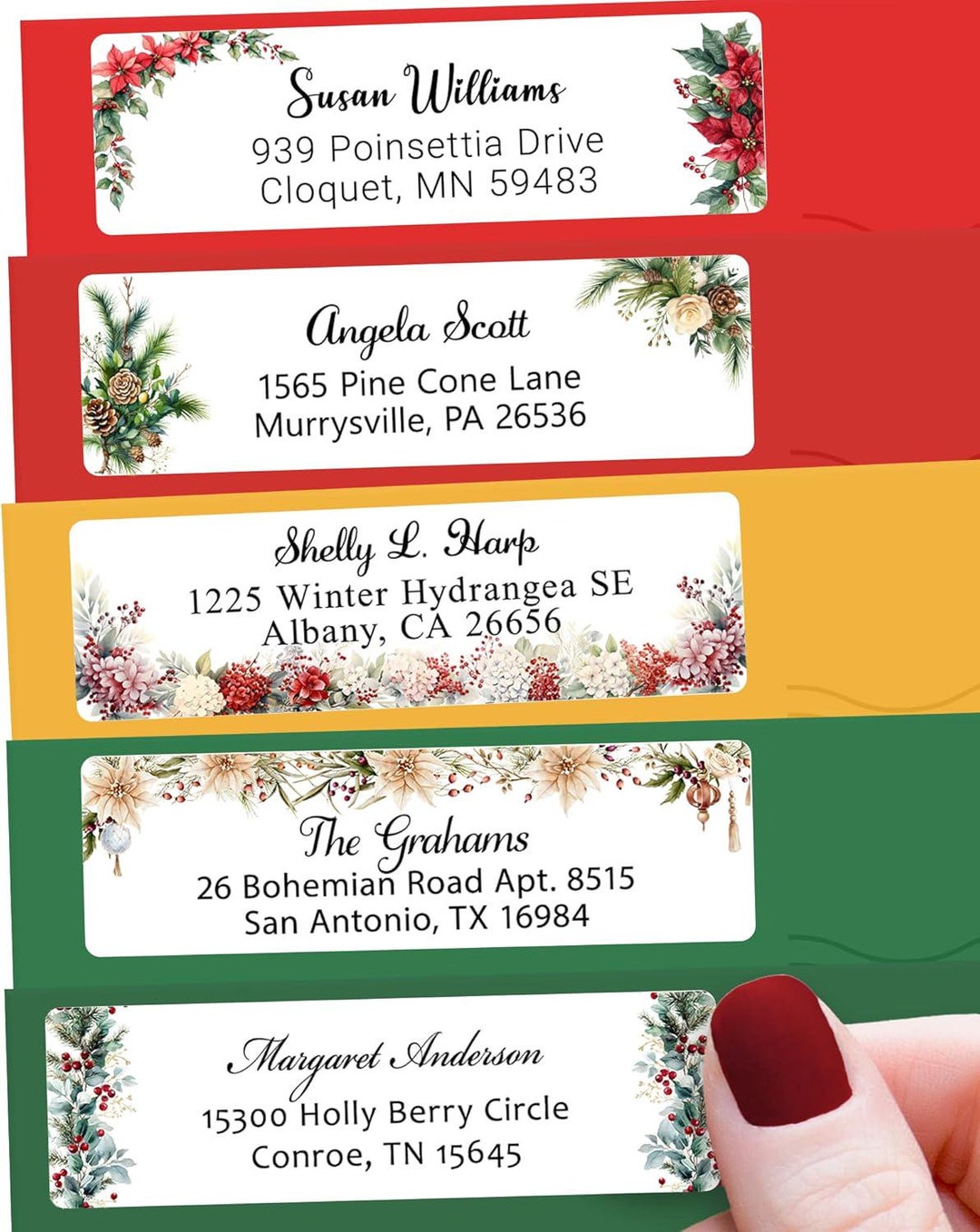 Personalized Return Address Labels Christmas - High Gloss Custom ...
