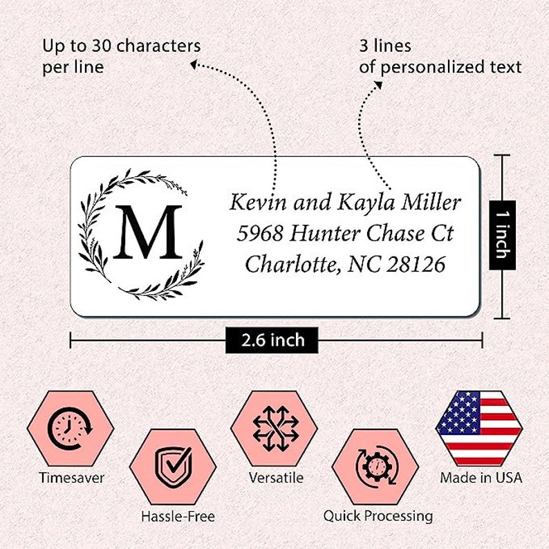 Return Address Labels Wreath Monogram Custom Address Label ...