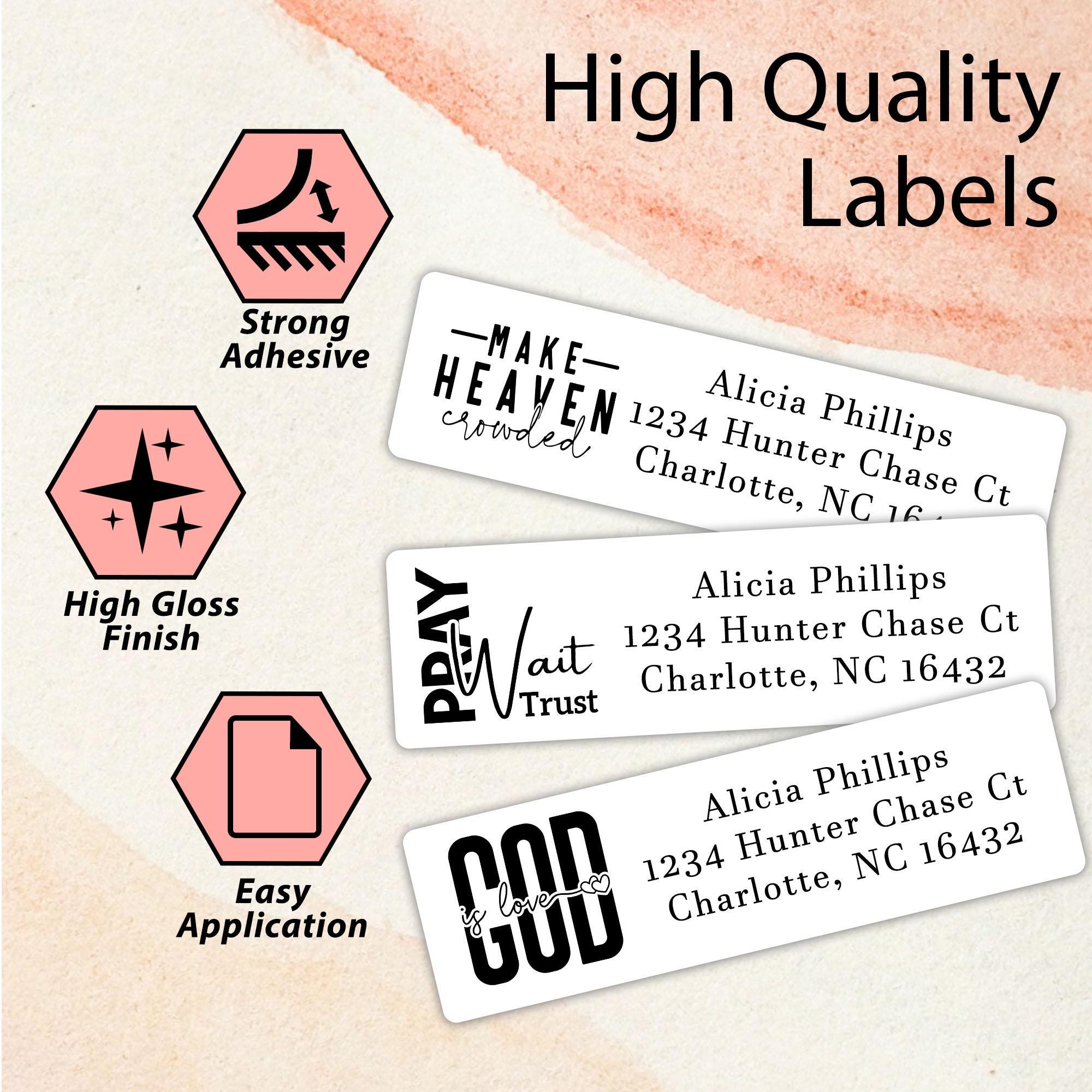 Personalized Return Address Labels Religious - High Gloss Custom ...