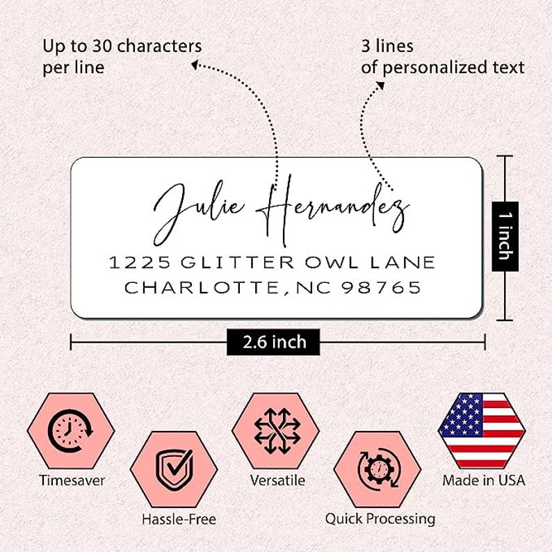 Return Address Labels White Custom Address Label, Personalized Return ...