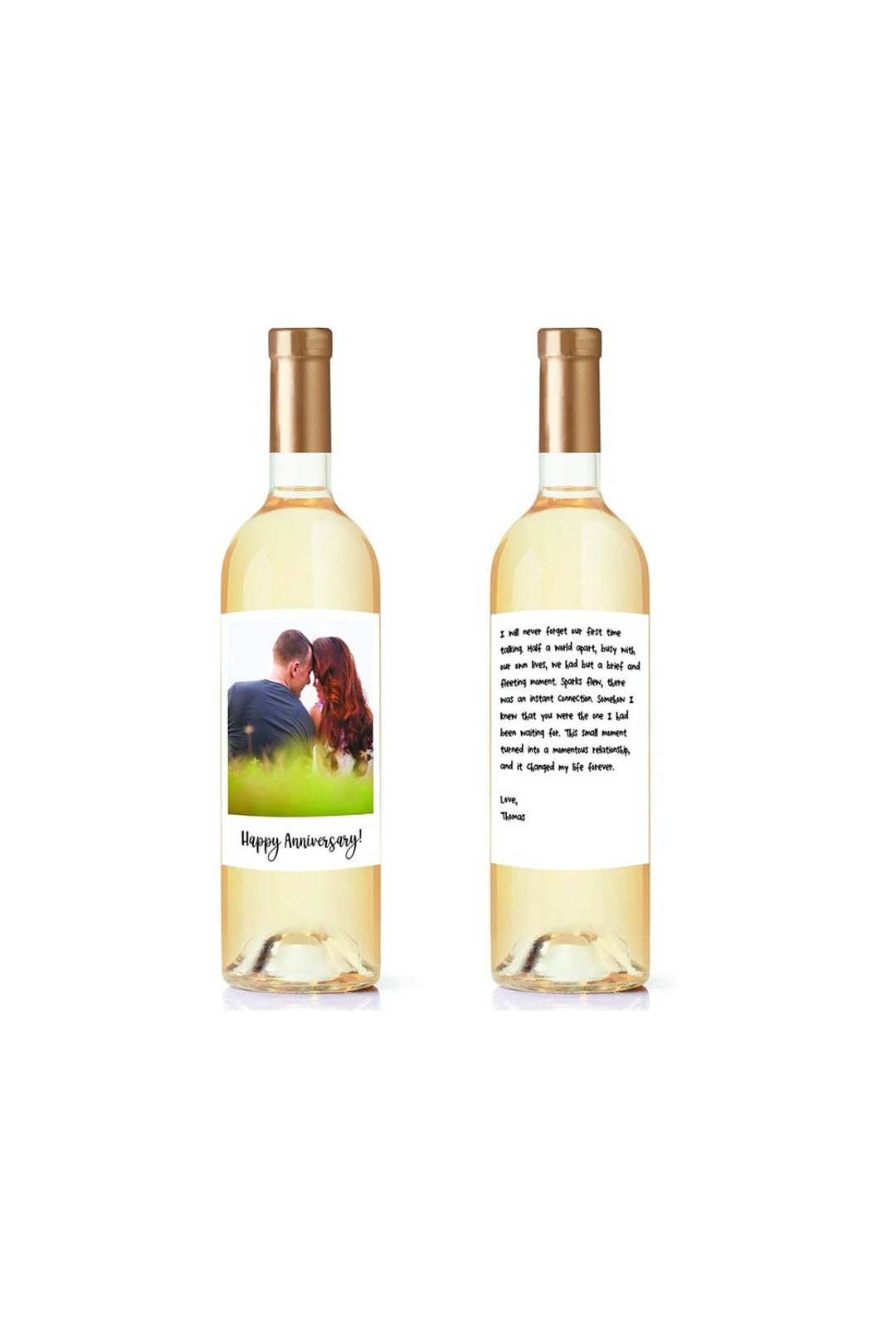 Custom Wine Label Unique Gift - Wine Bottle Labels Set of 2 Waterproof ...