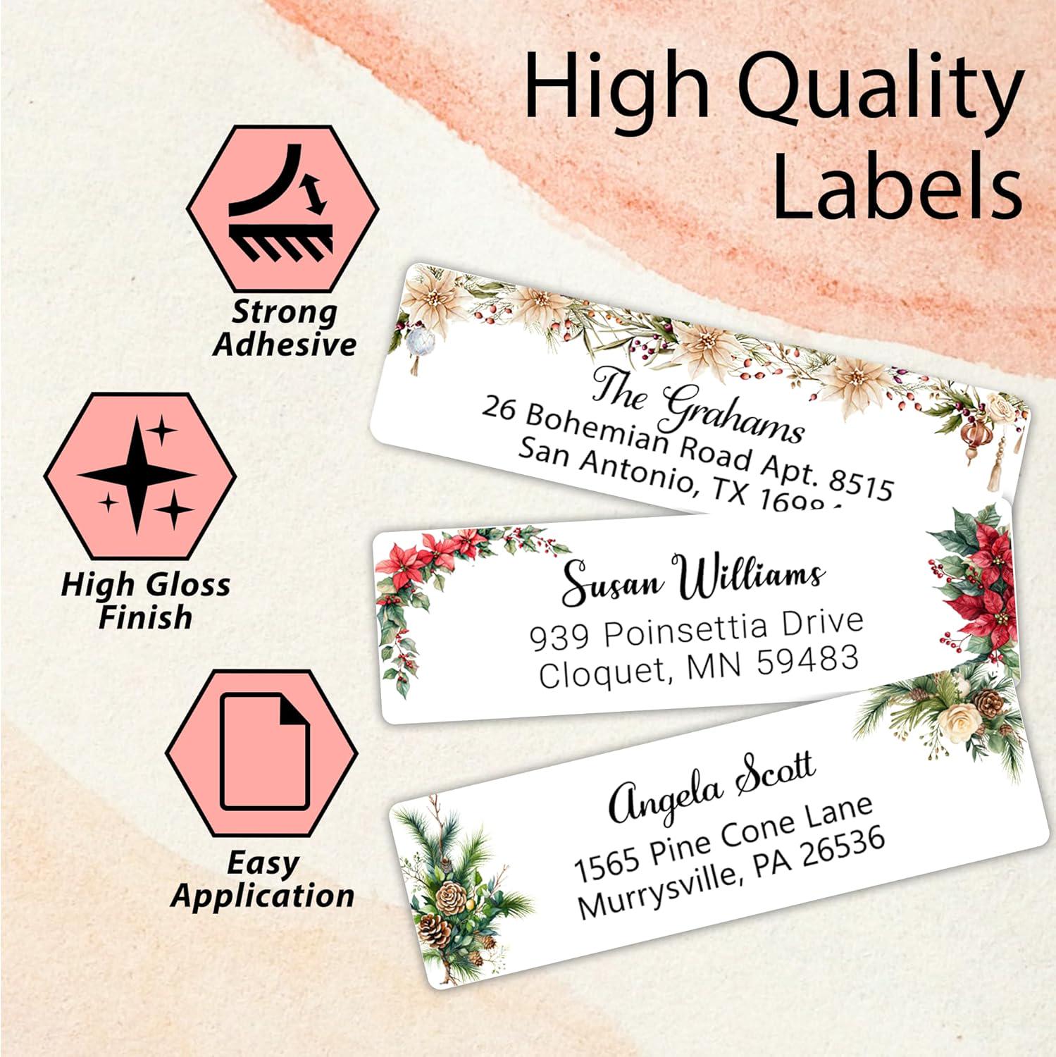 Personalized Return Address Labels Christmas - High Gloss Custom ...