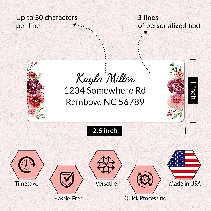 Return Address Labels 120 Floral Monogram Custom Address Label ...