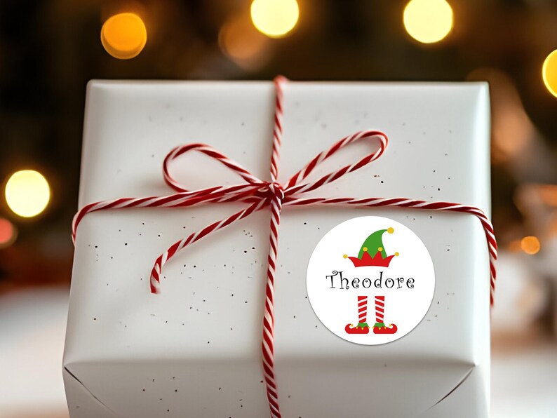 Personalized Elf Christmas Name Labels - Custom Kids Gift Label ...
