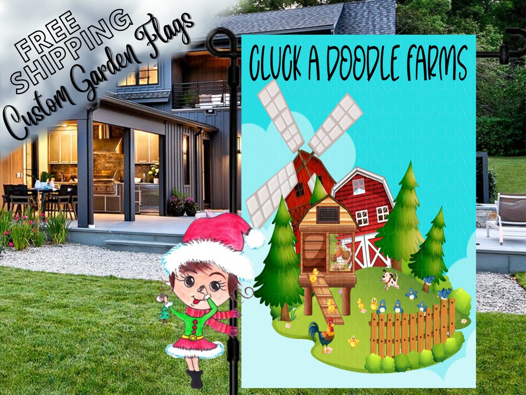 Custom Barnyard Chicken Flag Personalized Farmhouse Chicken Flag ...