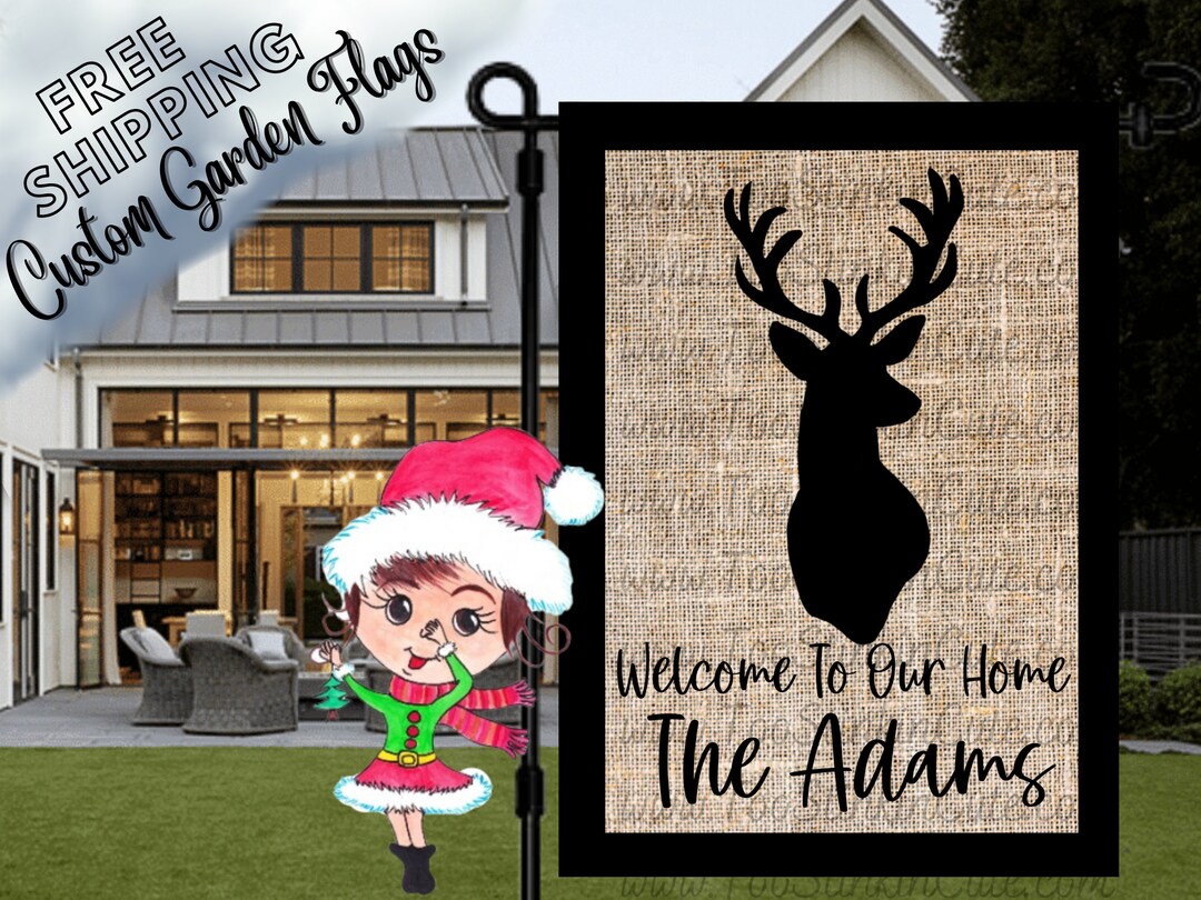 Custom Personalized Deer Garden Flag|hunting Garden Flag|deer Hunter ...