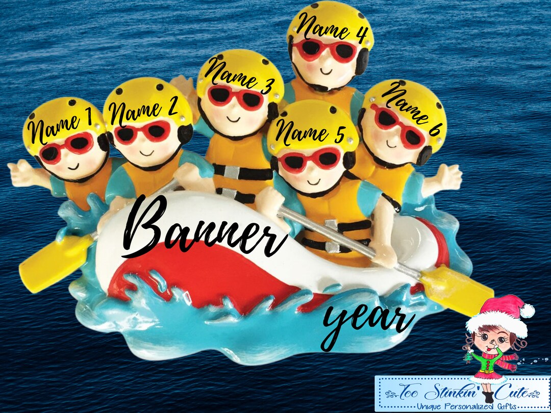 Personalized Christmas Ornament Water Rafting Family of 6 - Etsy
