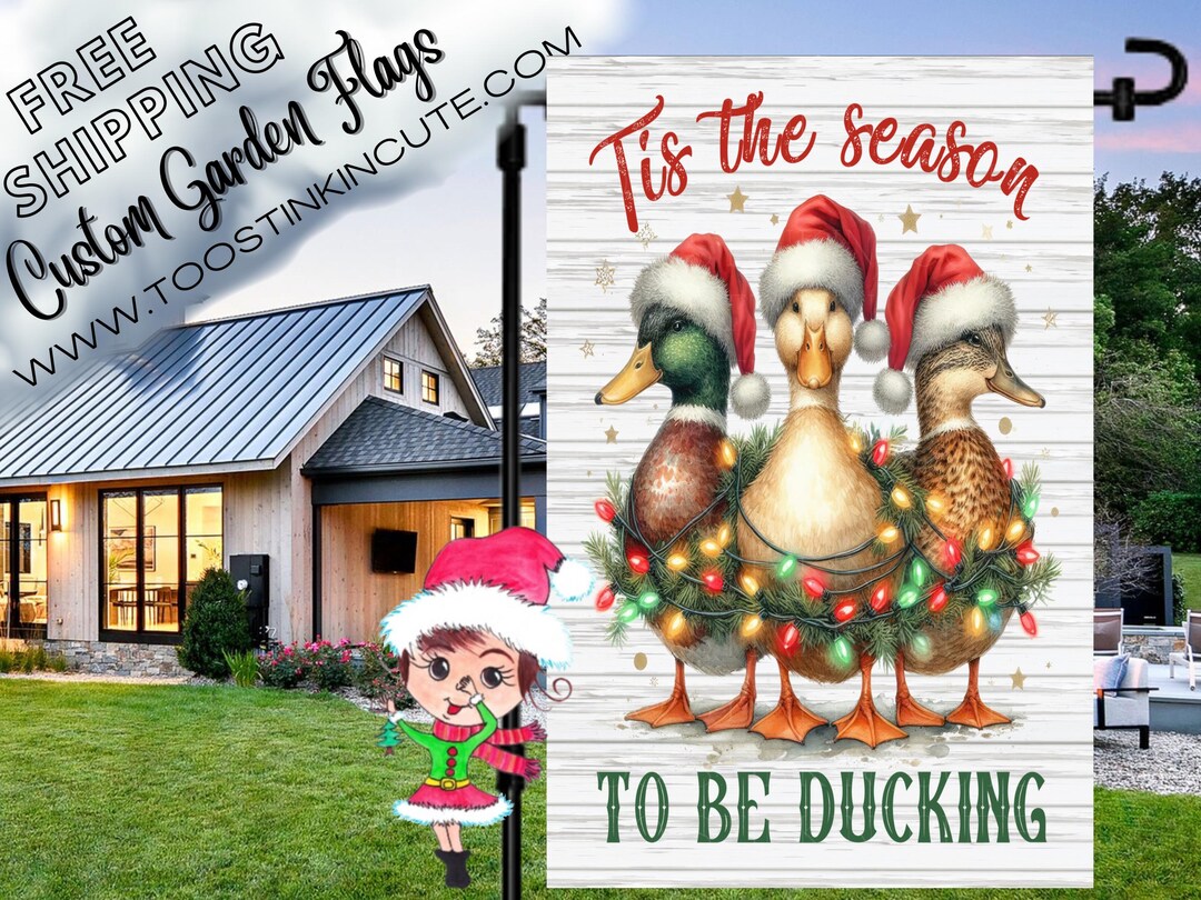 Custom Tis the Season Duck Garden Flag|personalized Duck Flag|duck ...