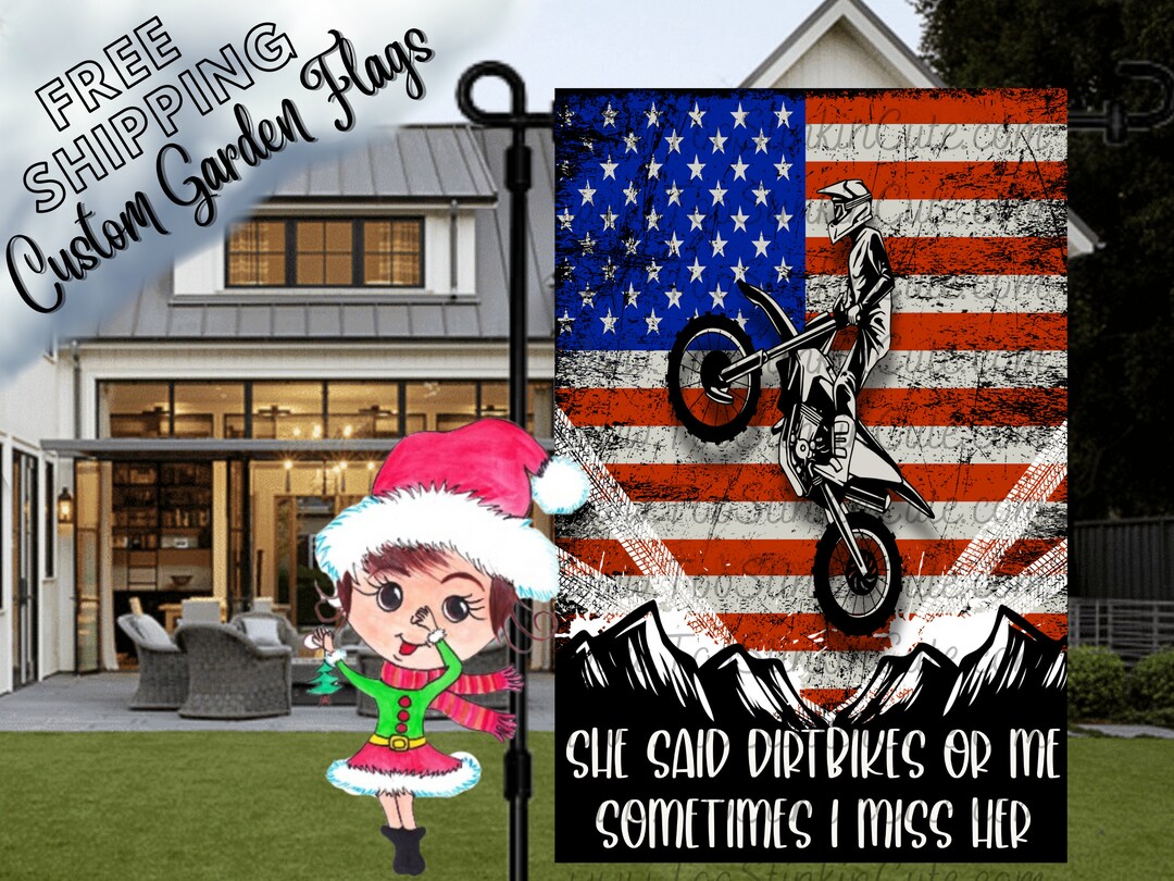 Custom Personalized Dirt Bike Flag|racing Flag|dirt Bike Garden Flag ...