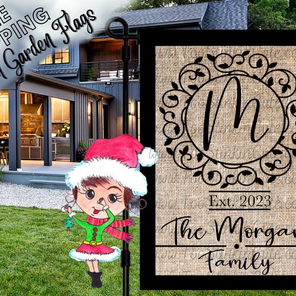 Monogram Garden Flag - Etsy