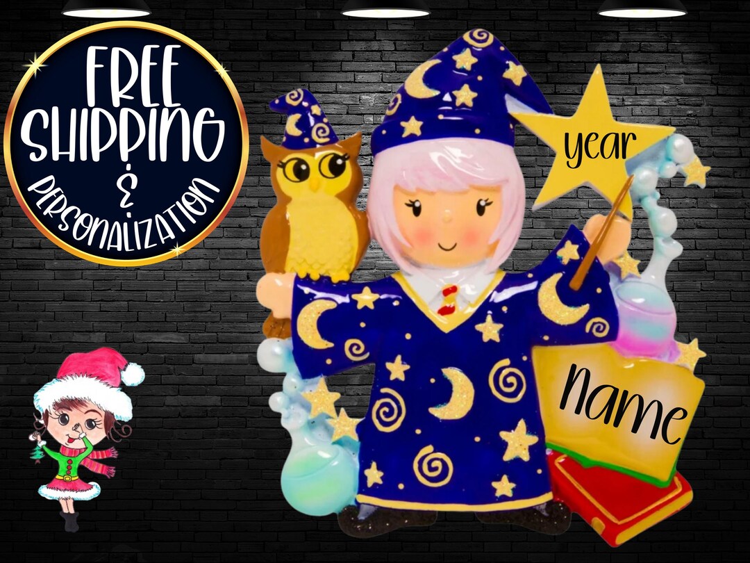 Science Wizard Girl Personalized Christmas Ornament| Custom Kids Gift ...