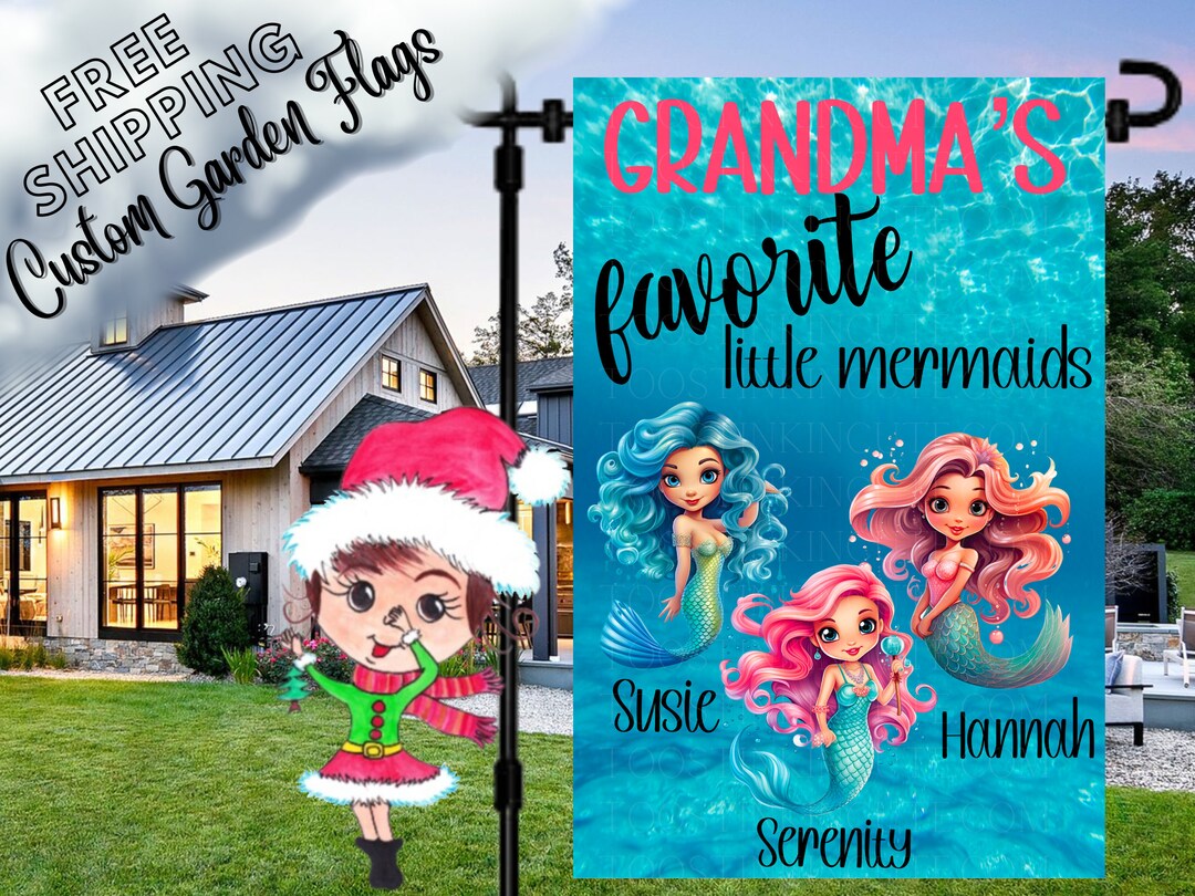 Grandma's Favorite Little Mermaids Personalized Garden Flag,mermaid ...