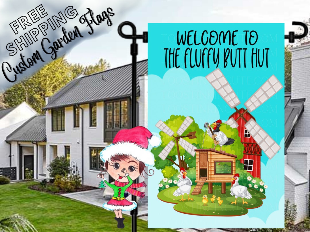 Custom Barnyard Chicken Flag Personalized Farmhouse Rooster Flag ...