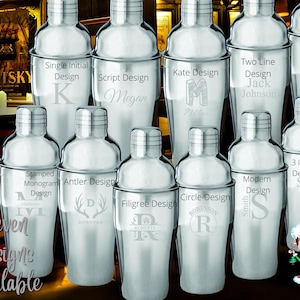 16oz Personalized Cocktail Shaker|martini Custom Shaker|engraved Shaker ...