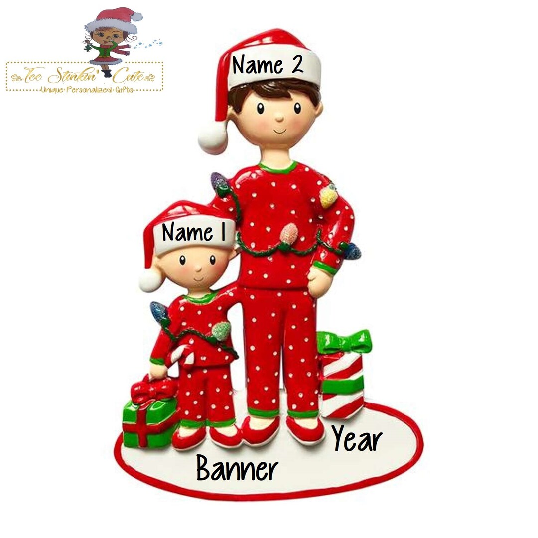 Christmas Ornament Single Dad With 1 Child/ Family of 2/ Brothers ...