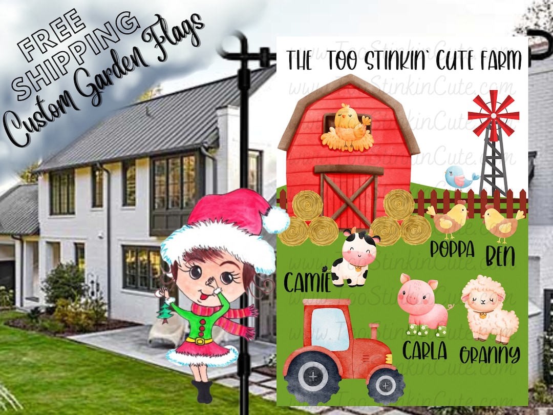 Personalized Farmer Garden Flag Family Garden Flag Gift for Grandma ...