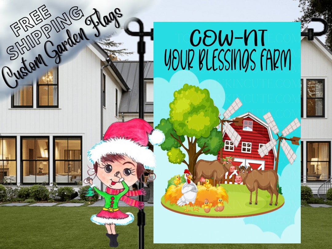 Custom Farm Flag Personalized Barn Flag Rooster Chicken Cow Chicken ...