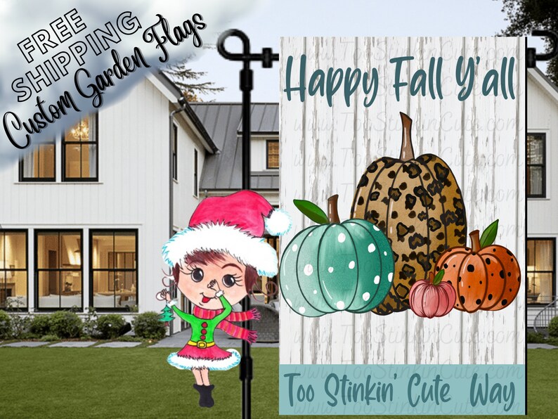 Fall Pumpkin Personalized Garden Flagpersonalized Address - Etsy