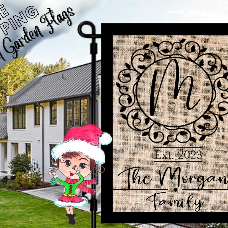 Monogram Garden Flag - Etsy