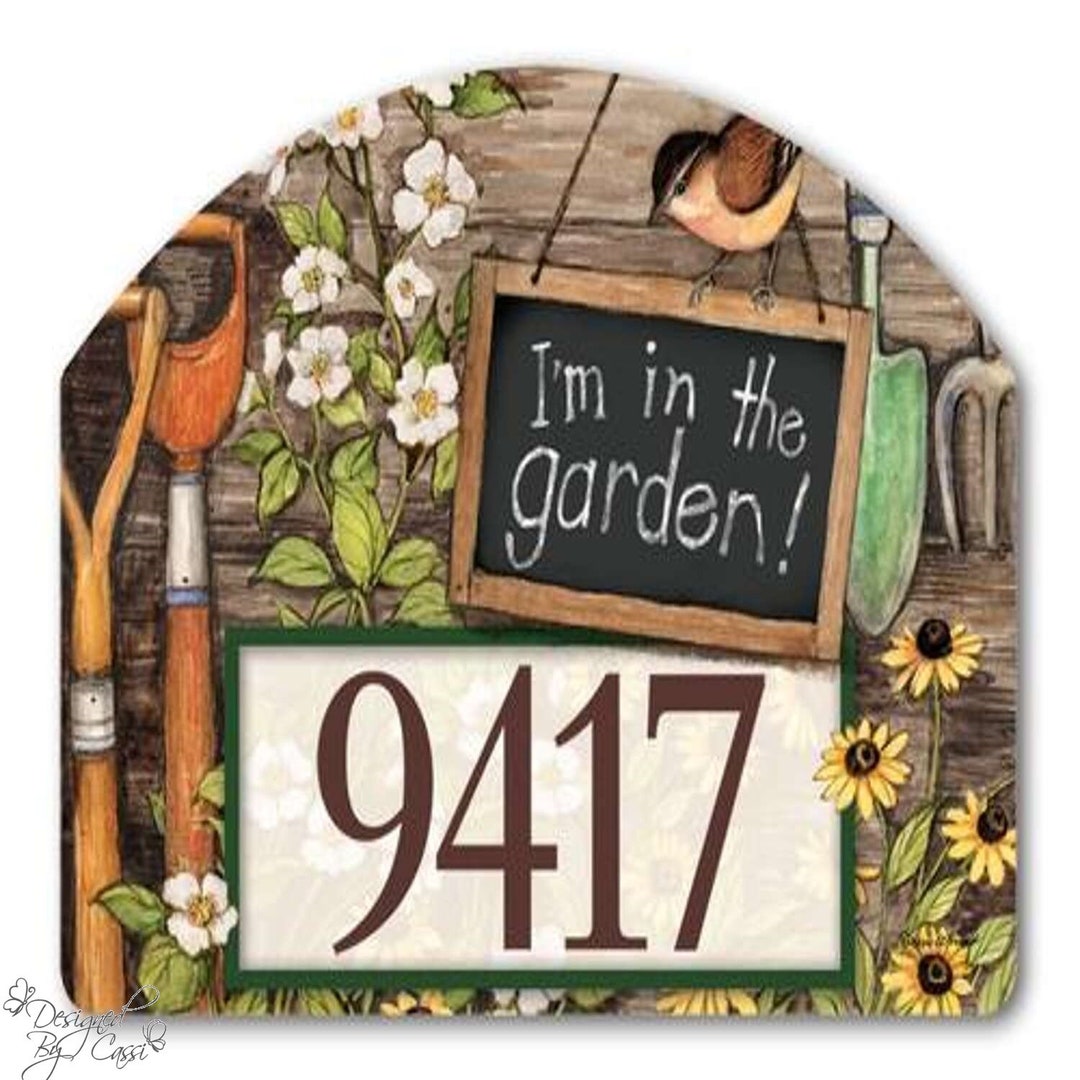 Custom Personalized I'm in the Garden Yard Address Sign - 14" X 10 ...