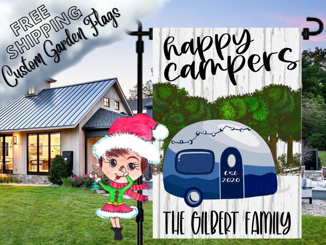 Personalized Blue Camper Flag|custom Camper Flag|campsite Flag ...