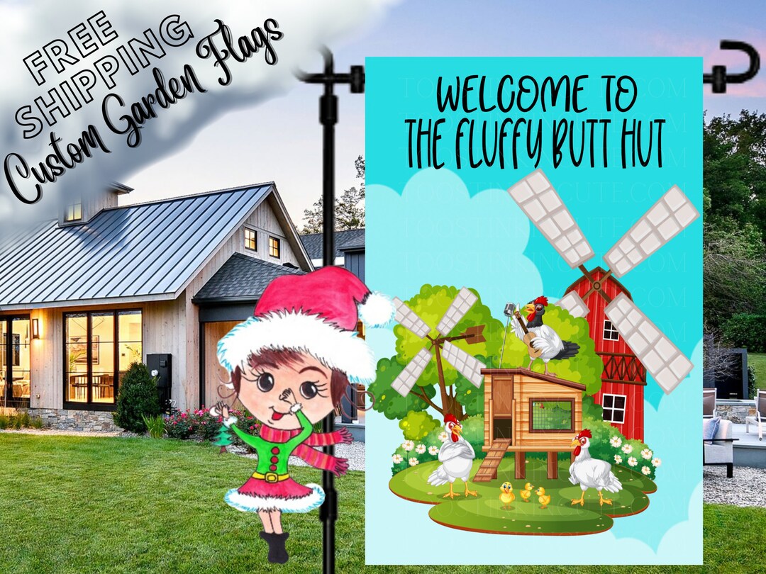 Custom Barnyard Chicken Flag Personalized Farmhouse Rooster Flag ...