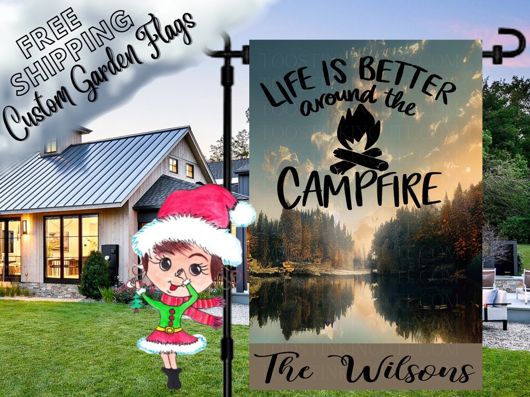Family Camping Flag,campfire Flag,family Name Flag,rv Flag,campsite ...