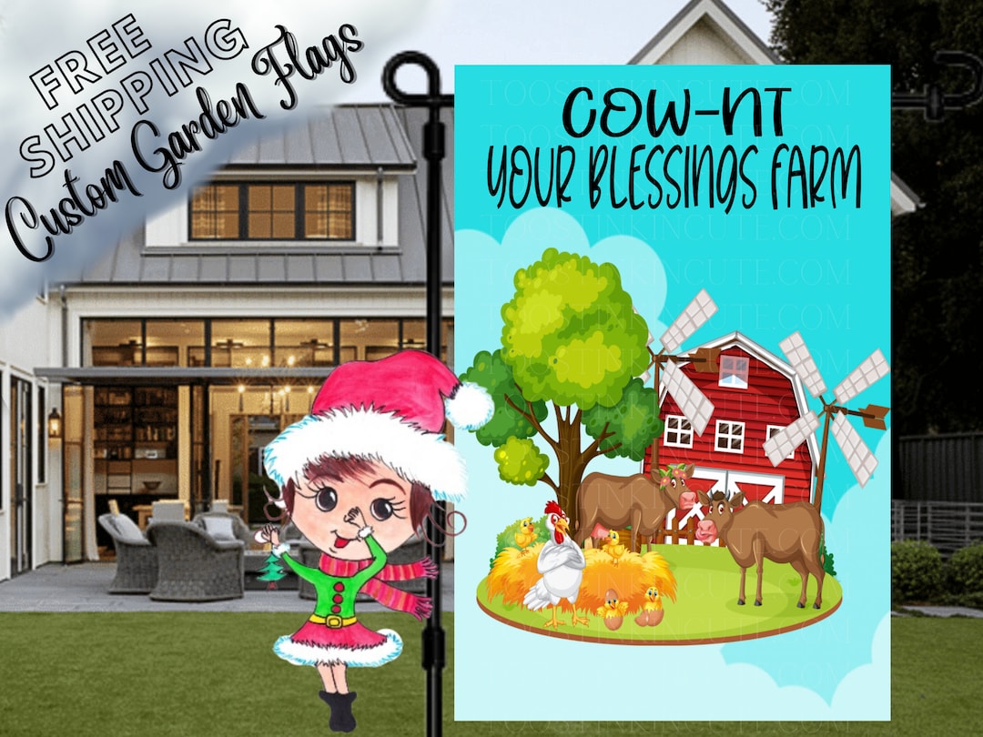 Custom Farm Flag Personalized Barn Flag Rooster Chicken Cow Chicken ...