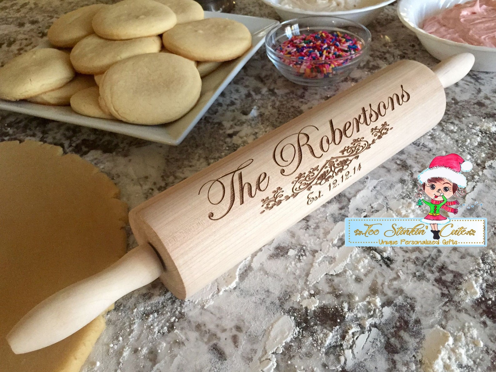 Custom Personalized Rolling Pins housewarming Kitchen | Etsy