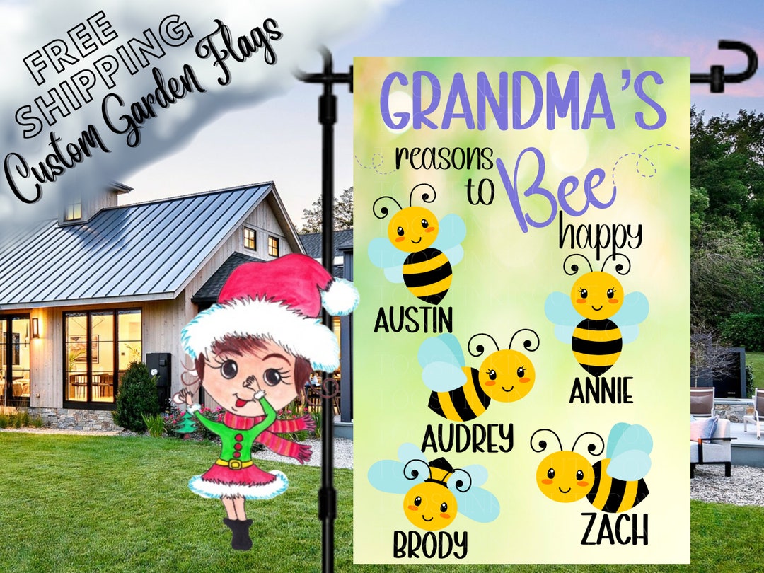 Garden Bee Flag,bee Flag,bee Garden Flag,flag for Garden Bee,welcome ...