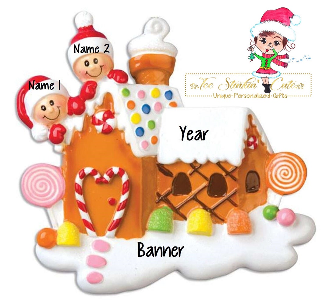 Christmas Ornament Gingerbread House Family of 2/ Couple/ Newlywed ...