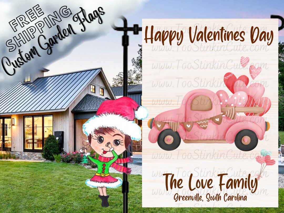 Personalized Valentines Day Garden Flag|family Garden Flag|custom ...
