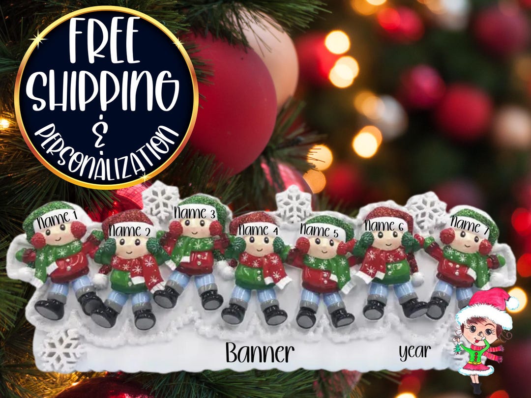 Personalized Snow Angel Family of 8 Table Topper|christmas Snow Angel ...