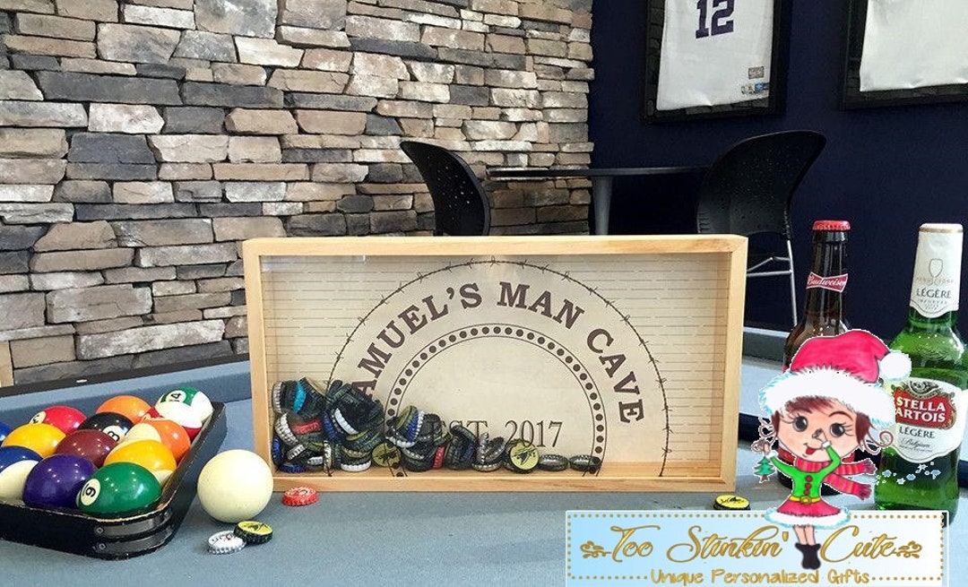 Personalized Beer Bottle Cap Shadow Box - Large (dad, Grandpa, Papa ...
