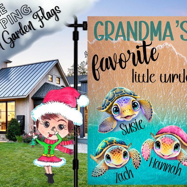 Sea Turtle Garden Flag - Etsy