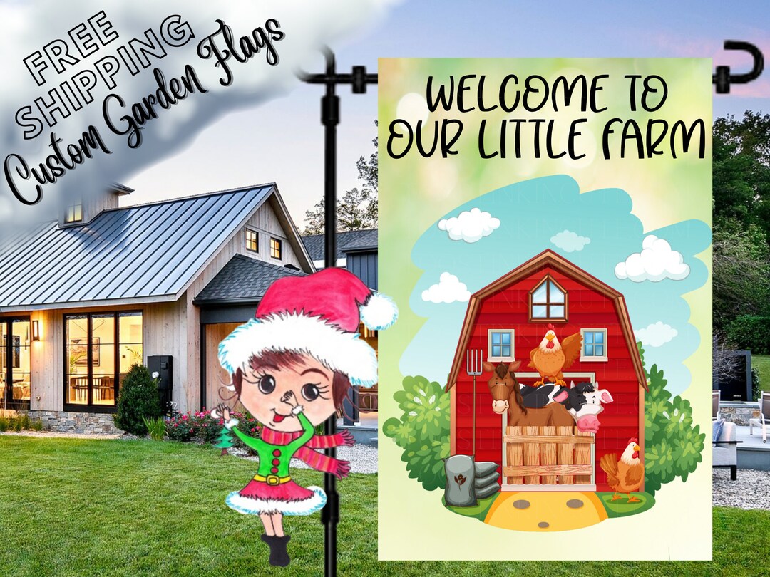 Custom Barn Animal Flag Personalized Farmhouse Chicken Flag Chicken ...