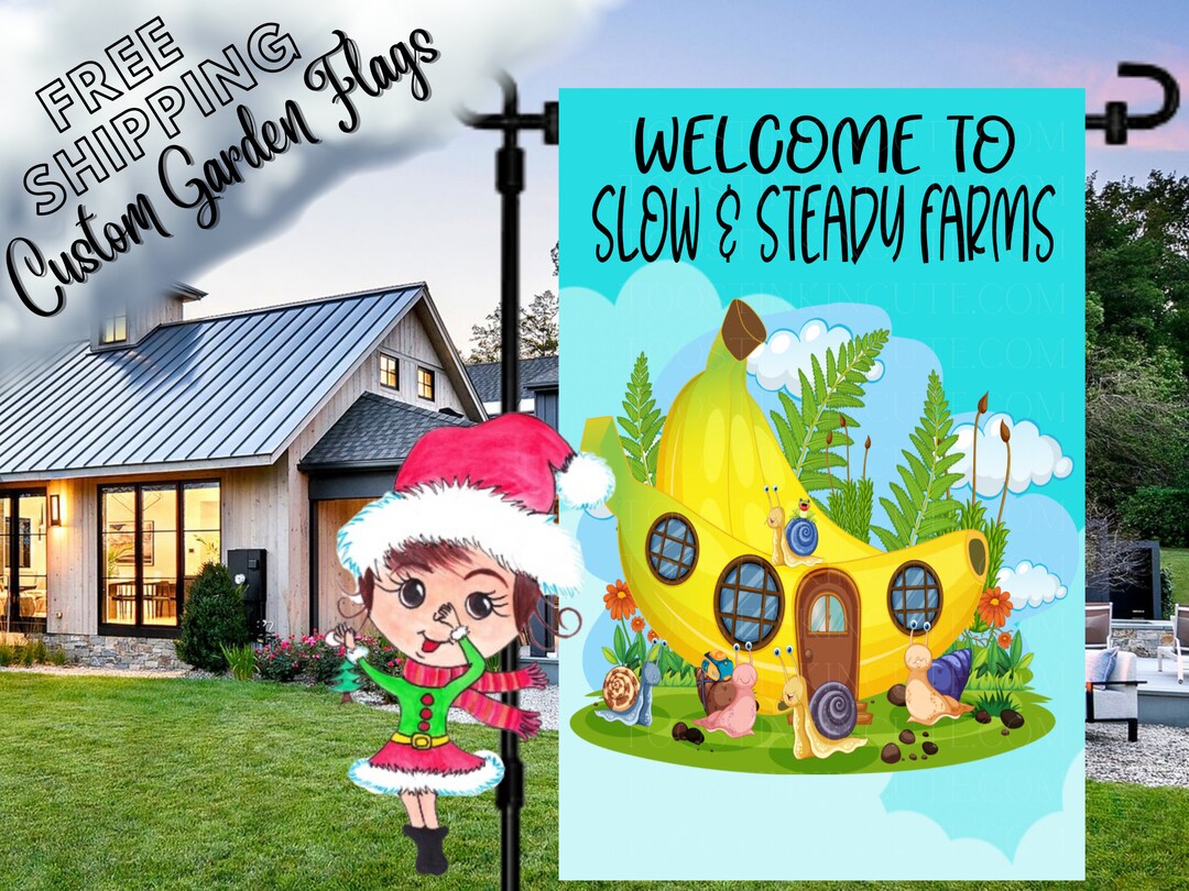 Custom Snail Garden Flagslug Garden Flagpersonalized Garden Flagfamily ...