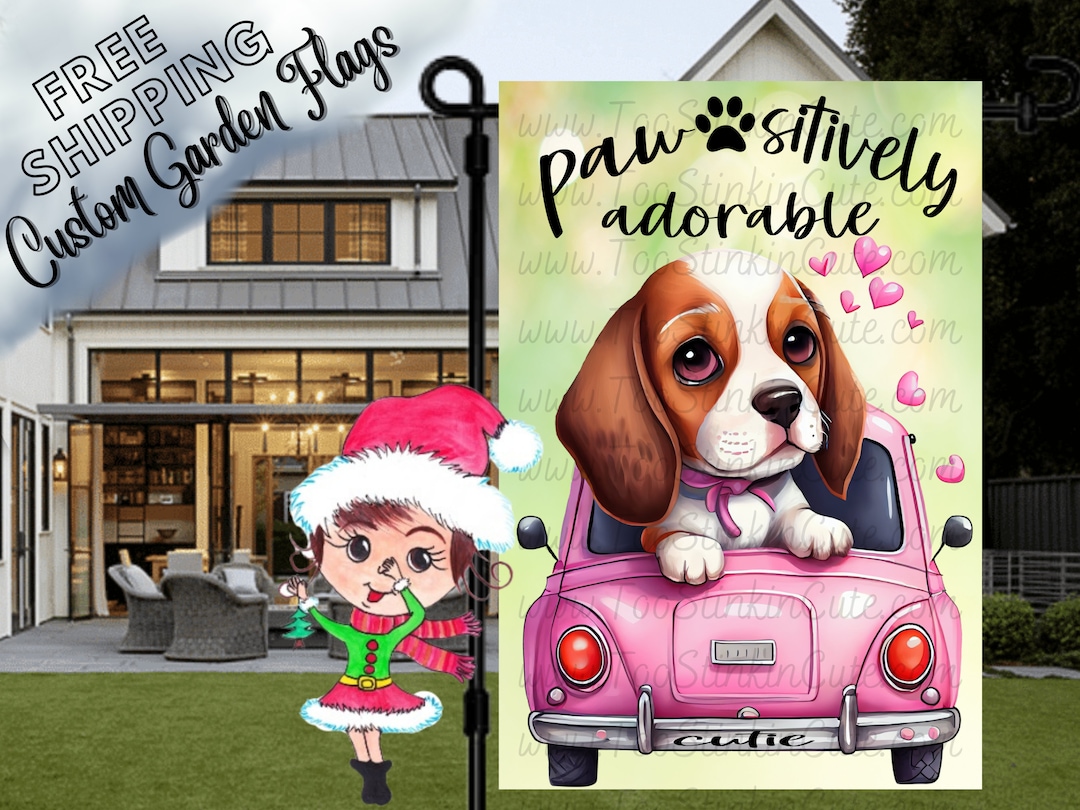 Custom Personalized Dog Garden Flag|pet Garden Flag|basset Hound Flag ...